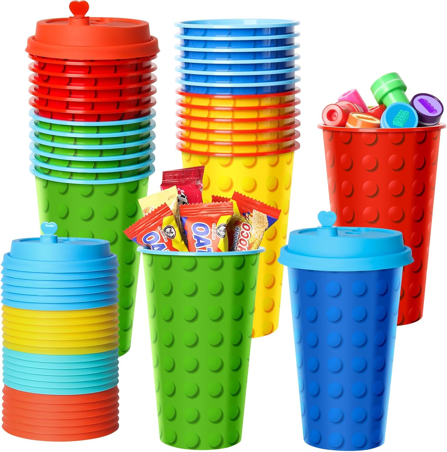 Amazon.com: FZR Legend Building Blocks Party Favors Goodie Cups, 24 ...