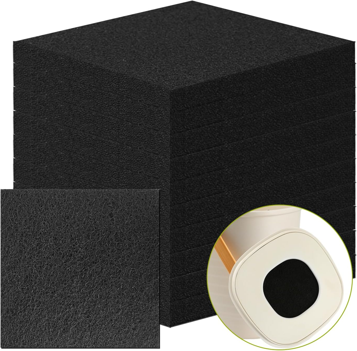 Amazon.com : 10 Pack - Universal Square Charcoal Filters for Compost ...