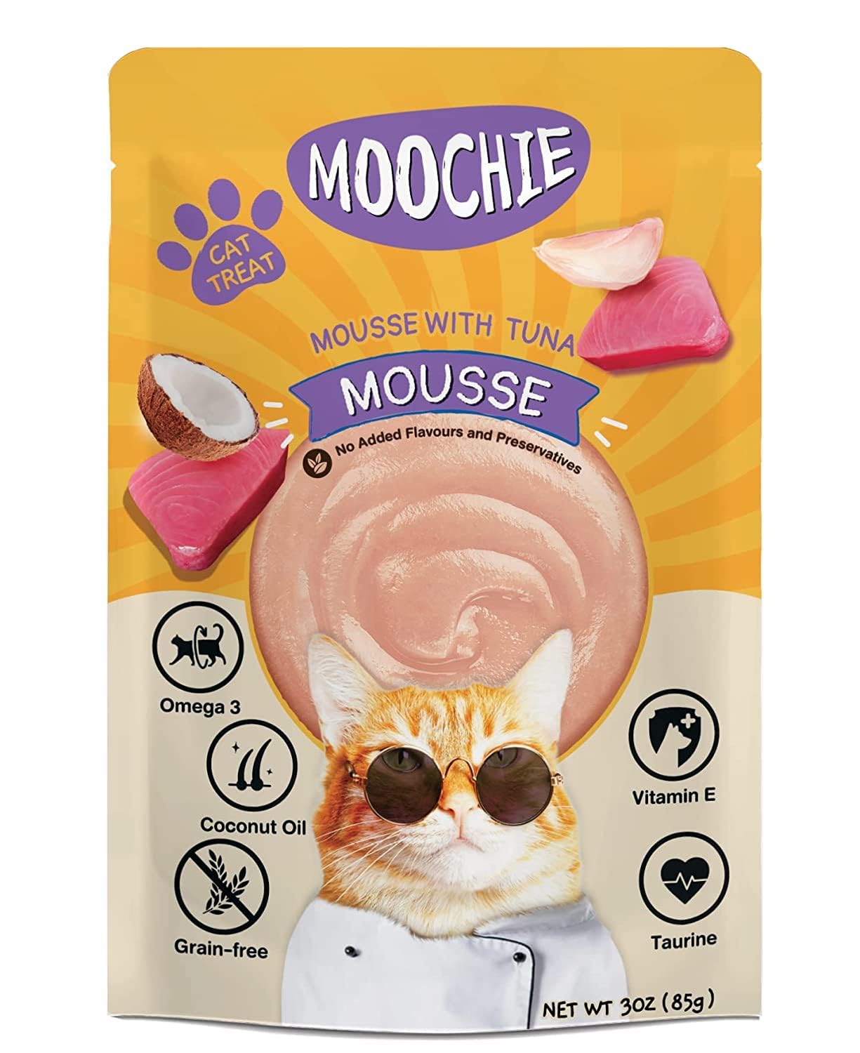 PETS EMPIRE Moochie Tasty Wet Cat Food, Mousse with Tuna, Grain Free ...