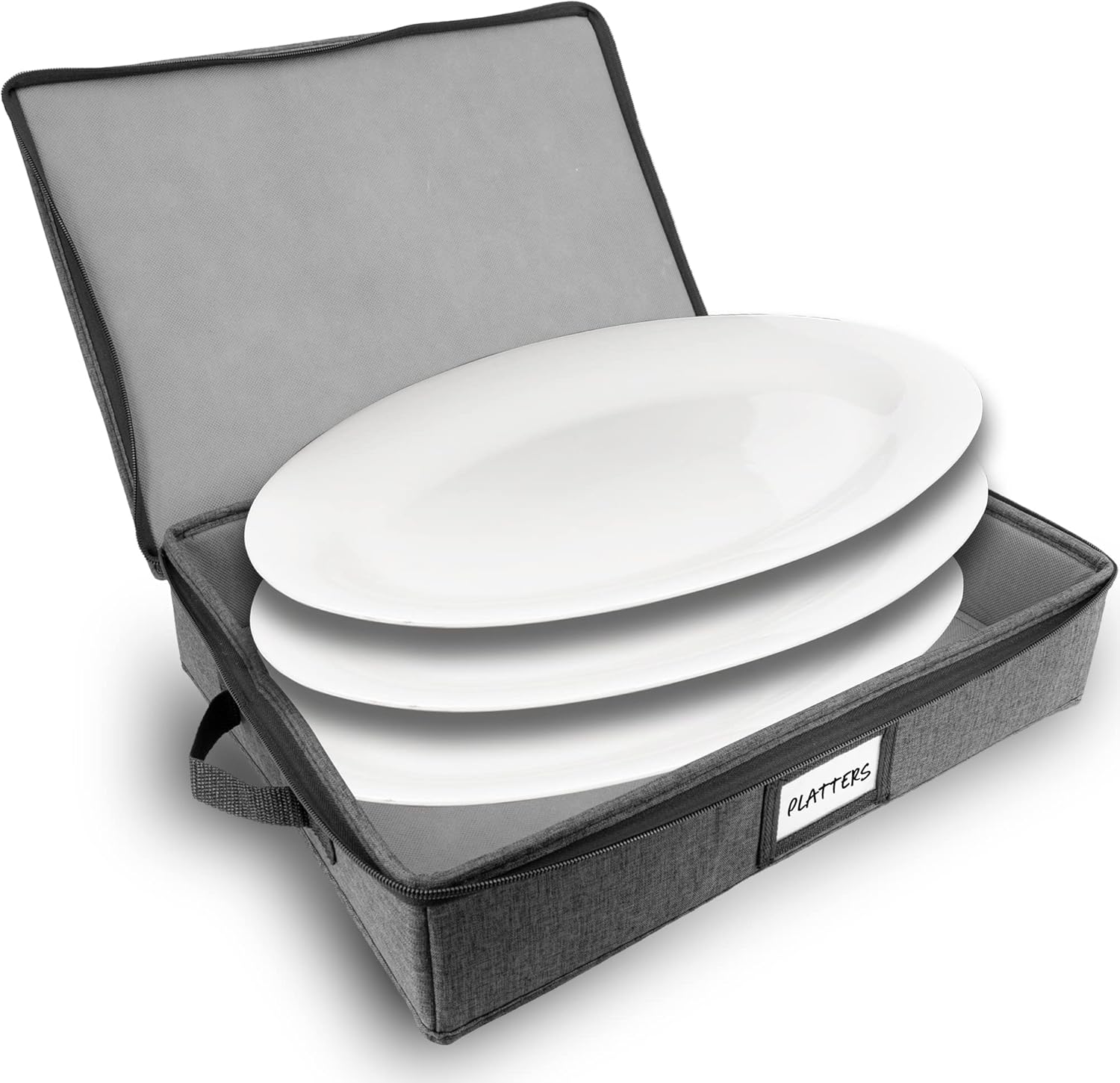 Amazon.com: HOMELUX THEORY Platter Storage with Lid, Hard Shell China ...