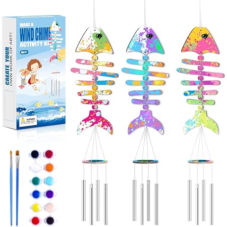 Amazon.com: 2-Pack Make A Wind Chime Kits - Arts & Crafts Construct ...