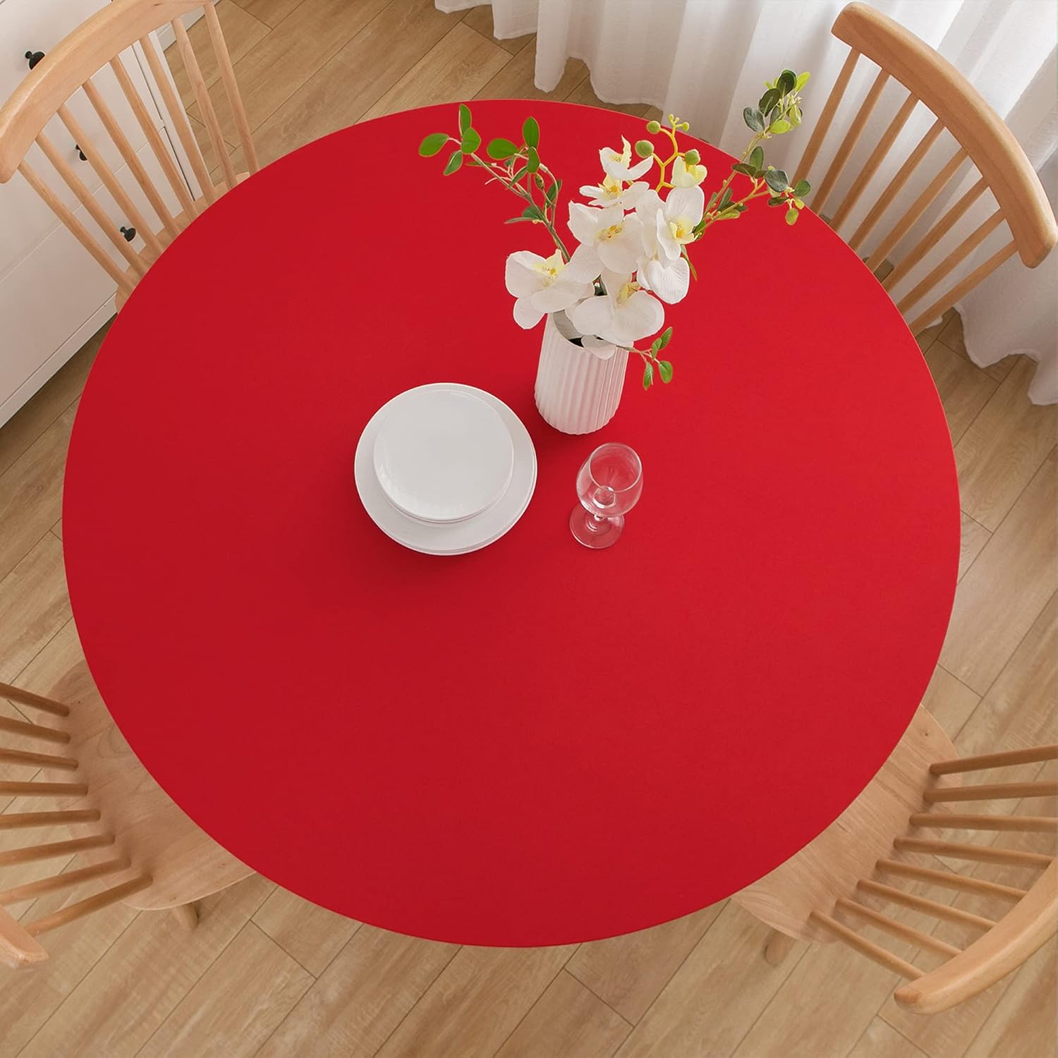 Amazon.com: Wolkemer 5ft Fitted Round Tablecloth Spandex Stretch ...