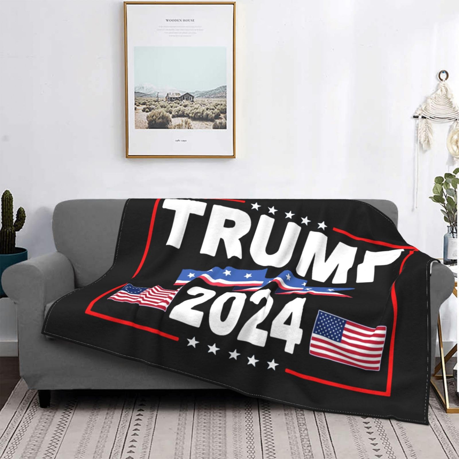 Amazon.com: Donald Trump 2024 Ultra-Soft Micro Fleece Throw Blanket ...