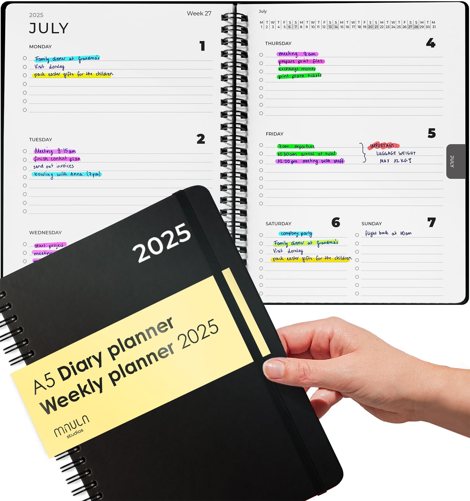 A5 Diary 2025 - Minimalist Appointment Planner 2025 - Work Diary 2025 ...