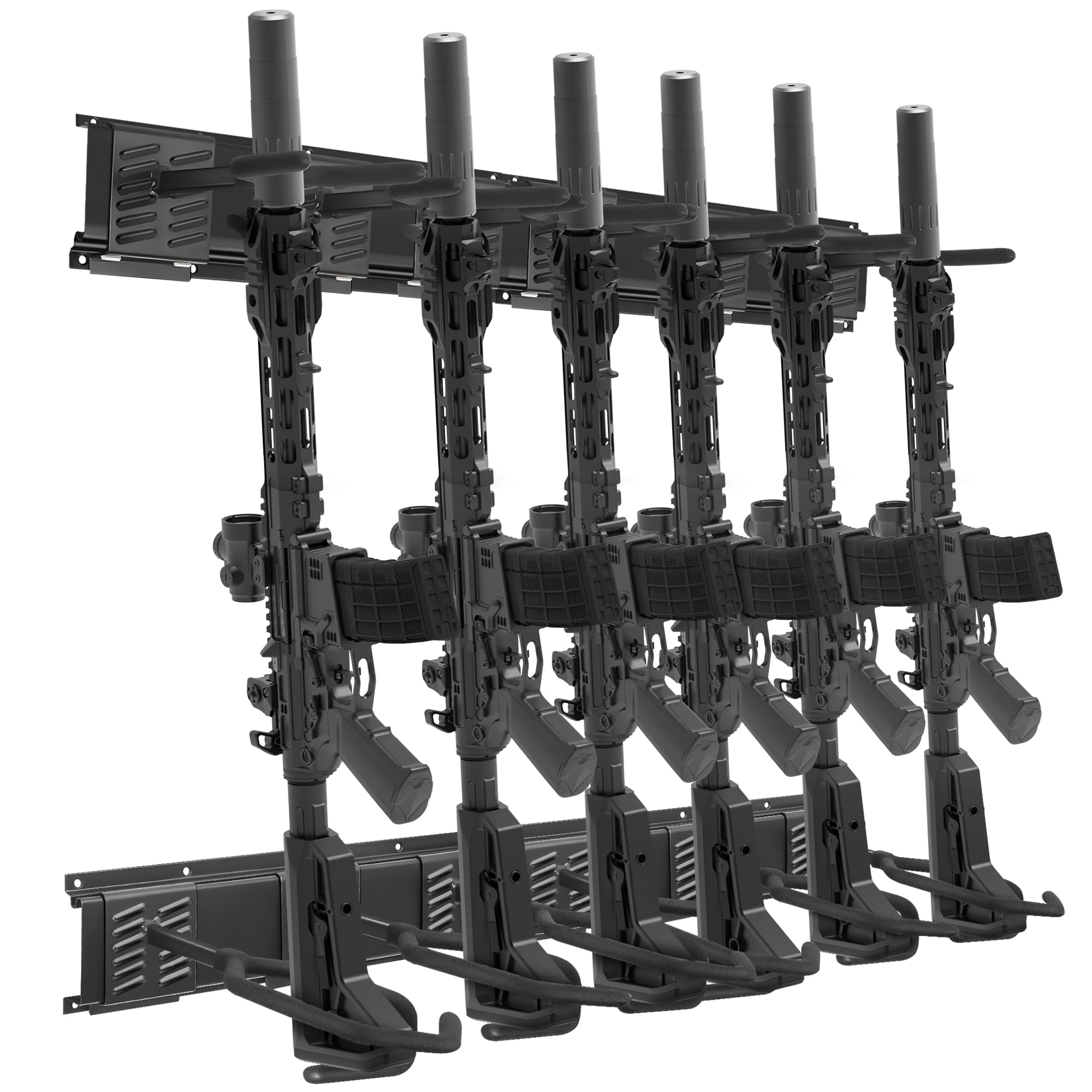 Snapklik.com : Rengue Gun Racks For Wall 6 Slots Adjustable Wall Mount