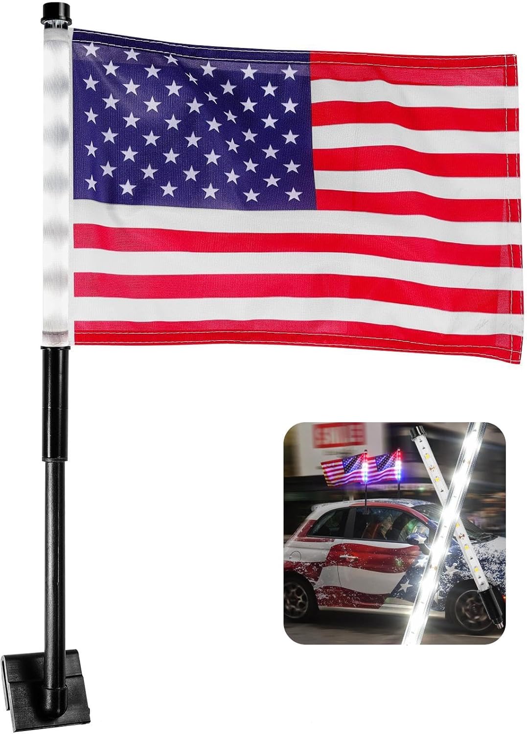 Amazon.com : Norwayho Car Flag with Flagpole Mount & American Flag, 9.6 ...