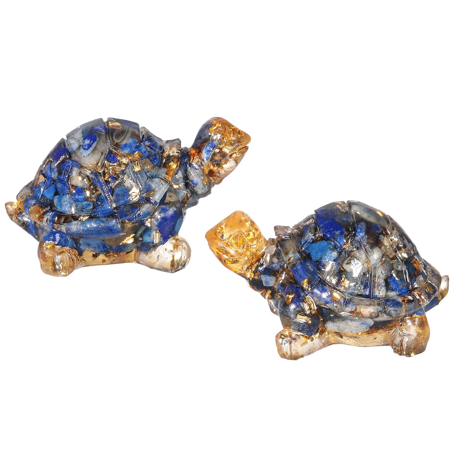 Amazon.com: SUNYIK Pack of 2 Orgone Crystal Turtle Statue, Reiki Stone ...