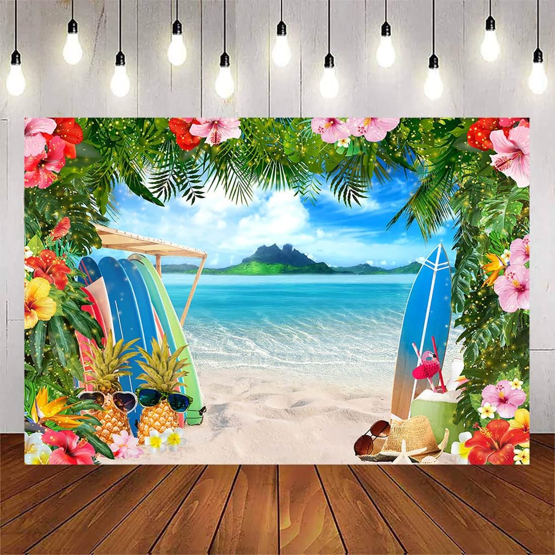 Amazon.com : LIVUCEE 7x5ft Summer Hawaiian Beach Backdrop for ...