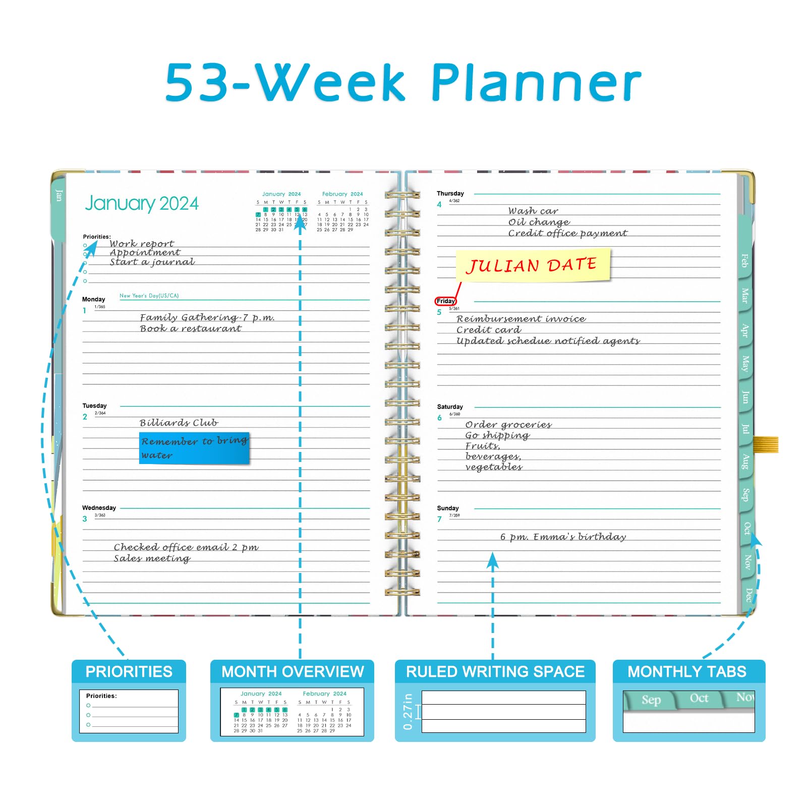 Snapklik.com : Weekly Planner Spiral Bound Jan