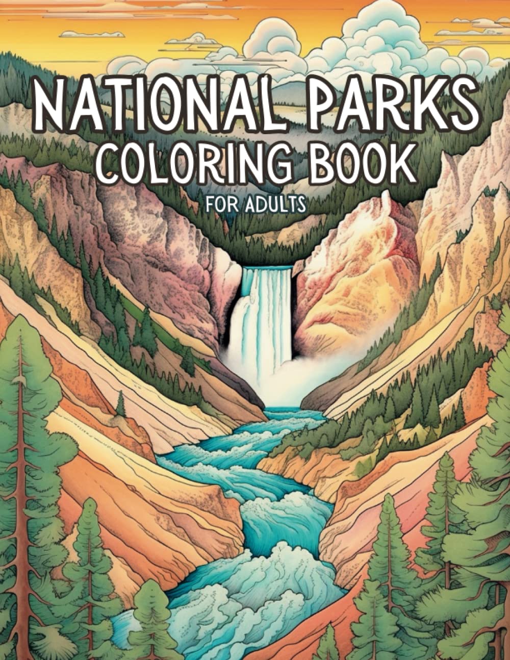 National Parks Coloring Book for Adults: An Immersive Journey Across US ...