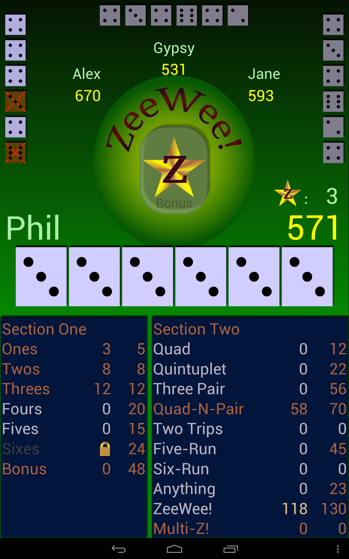 ZeeWee! Dice FREE (for Android) - App on Amazon Appstore