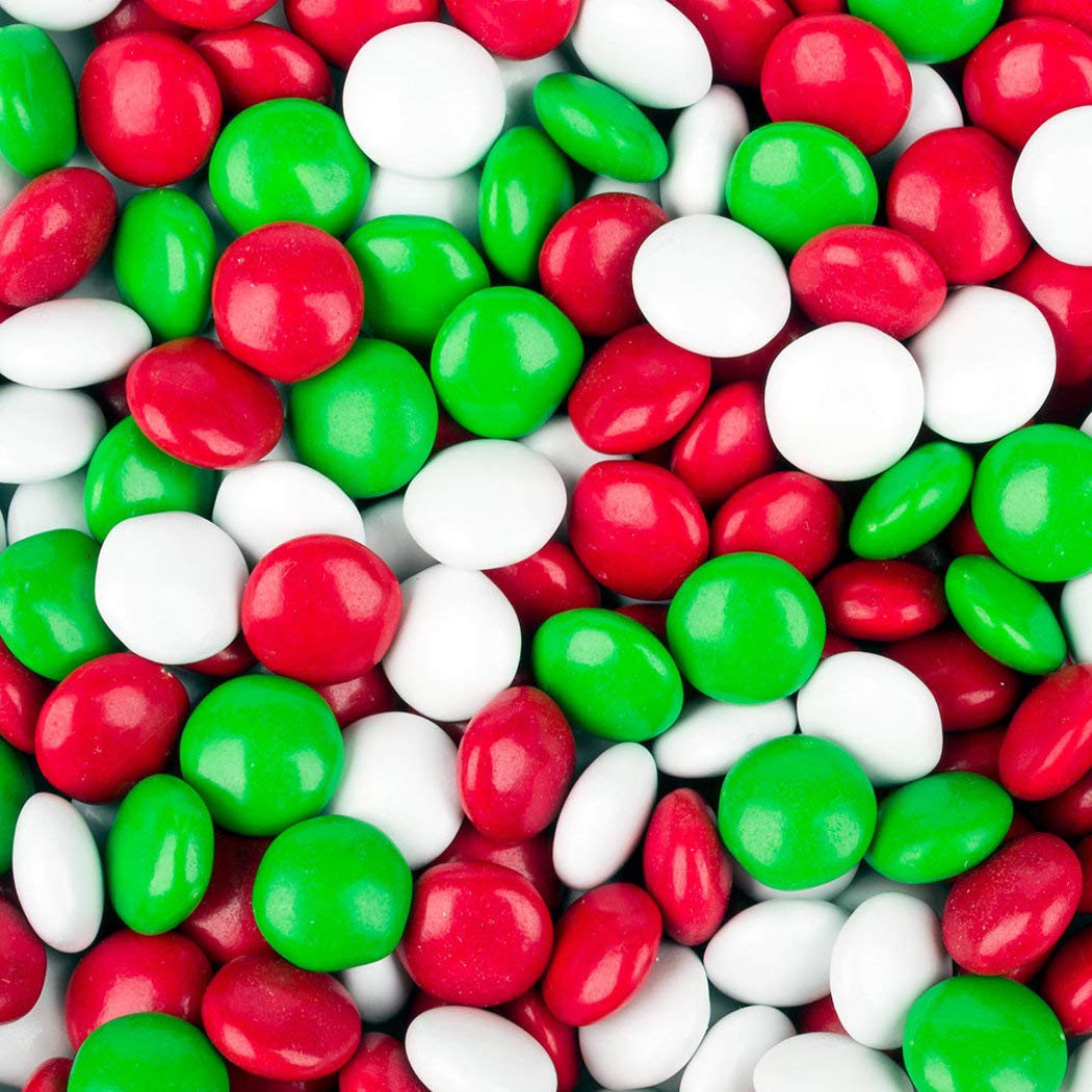 Amazon.com : Christmas Candy Milk Chocolate Minis Gems Red, Green ...
