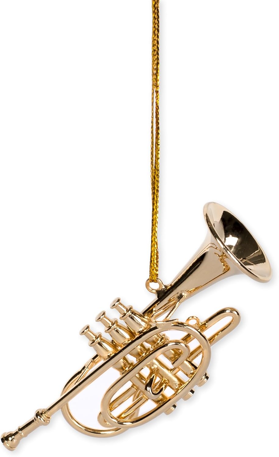 Ornamento de Natal com réplica de instrumento musical de corneta ...