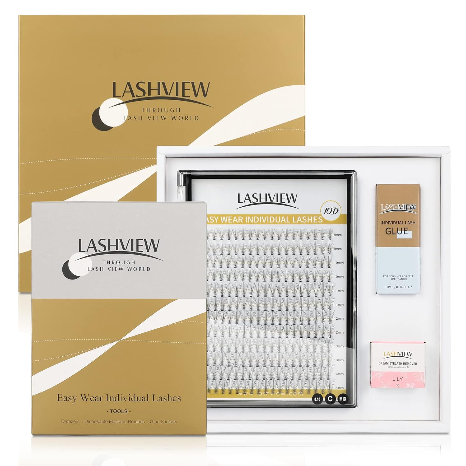 Amazon.com: LASHVIEW DIY Individual Lashes Kit,0.10mm 10/20 Root Cluster Lashes,Cluster Lash ...