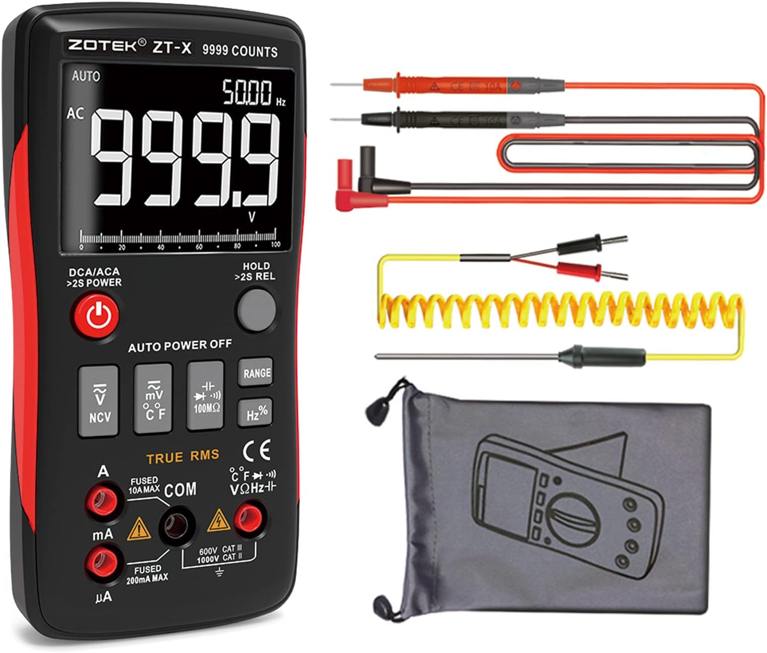 ZOTEK ZT-X Digital Multimeter Palm Size Voltage Tester Circuit Tester ...