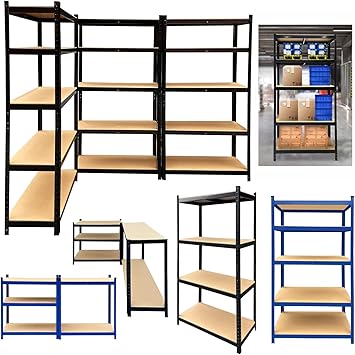 Amazon.com: 5-Tier Metal Shelving Unit - Black Utility Storage Racks ...