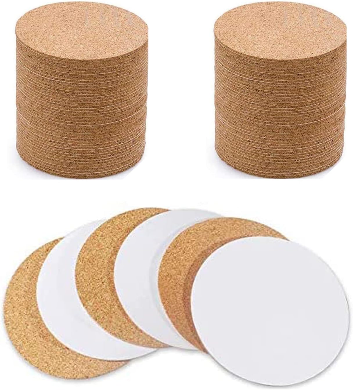 Plain Round Real Cork Coasters (6) : Amazon.co.uk: Home & Kitchen