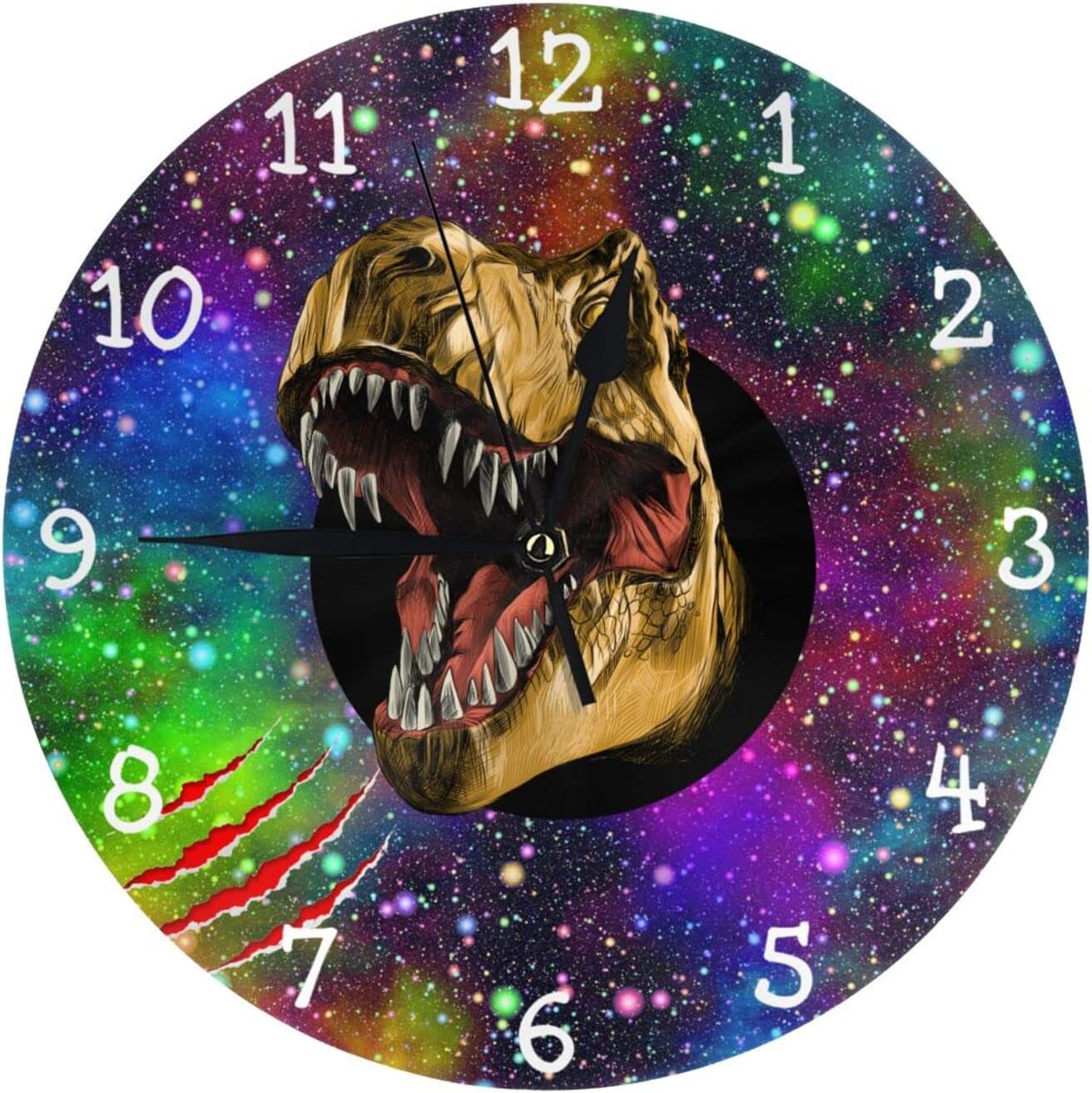 Amazon.com: Fovanxixi Galaxy Dinosaur T-Rex Claw Wall Clock Silent Non ...