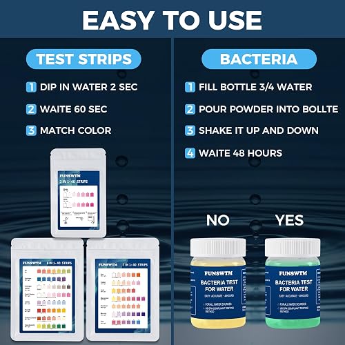 Kits de prueba de agua para agua potable con 5 pruebas para bacterias ...