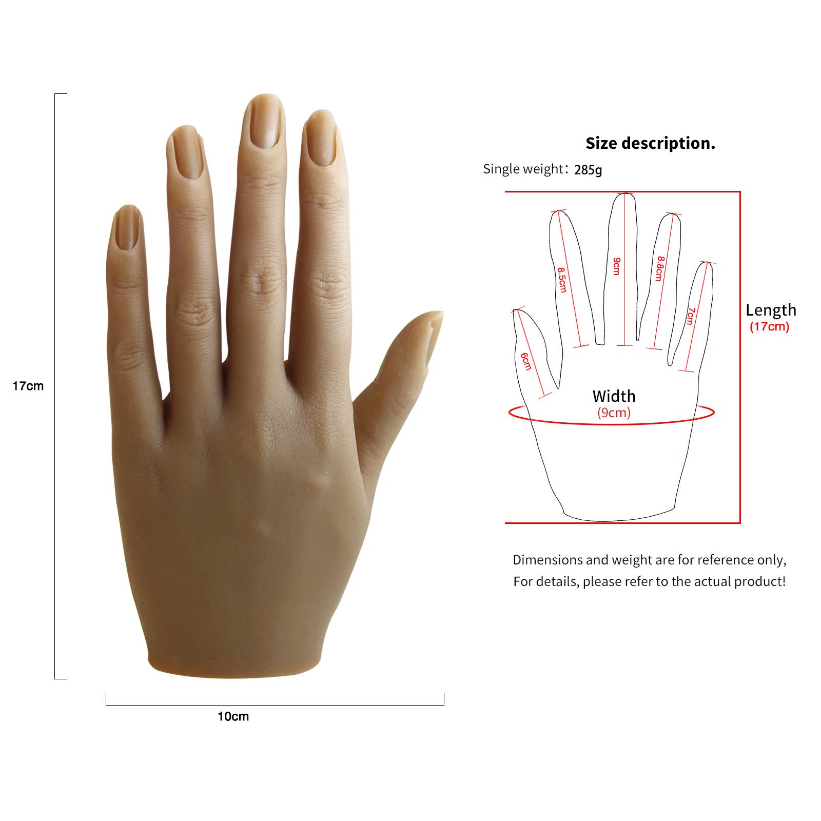 Buy XMASIR Silicone Practice Hand for Acrylic Nails, Flexible Bendable ...