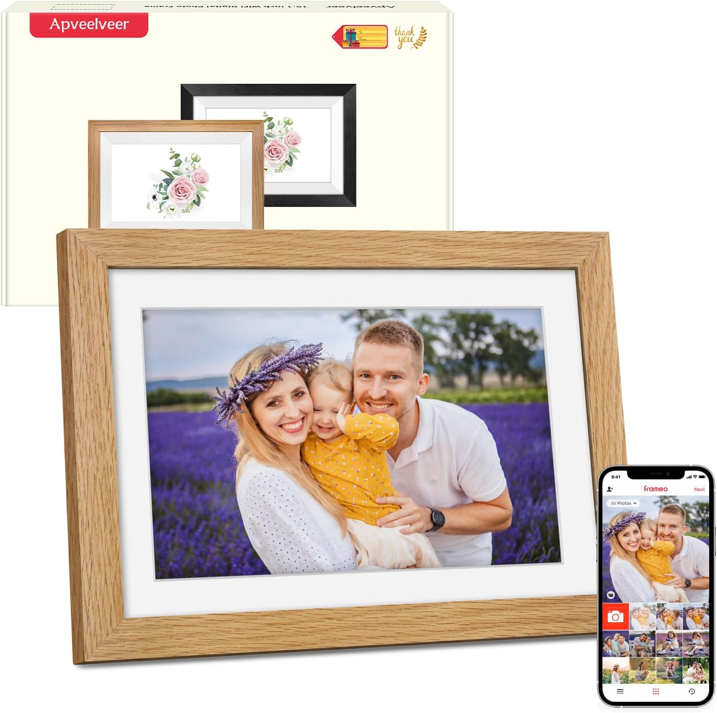 Digital Photo Frame WiFi, Frameo Digital Picture Frame 10.1 Inch, 32GB ...