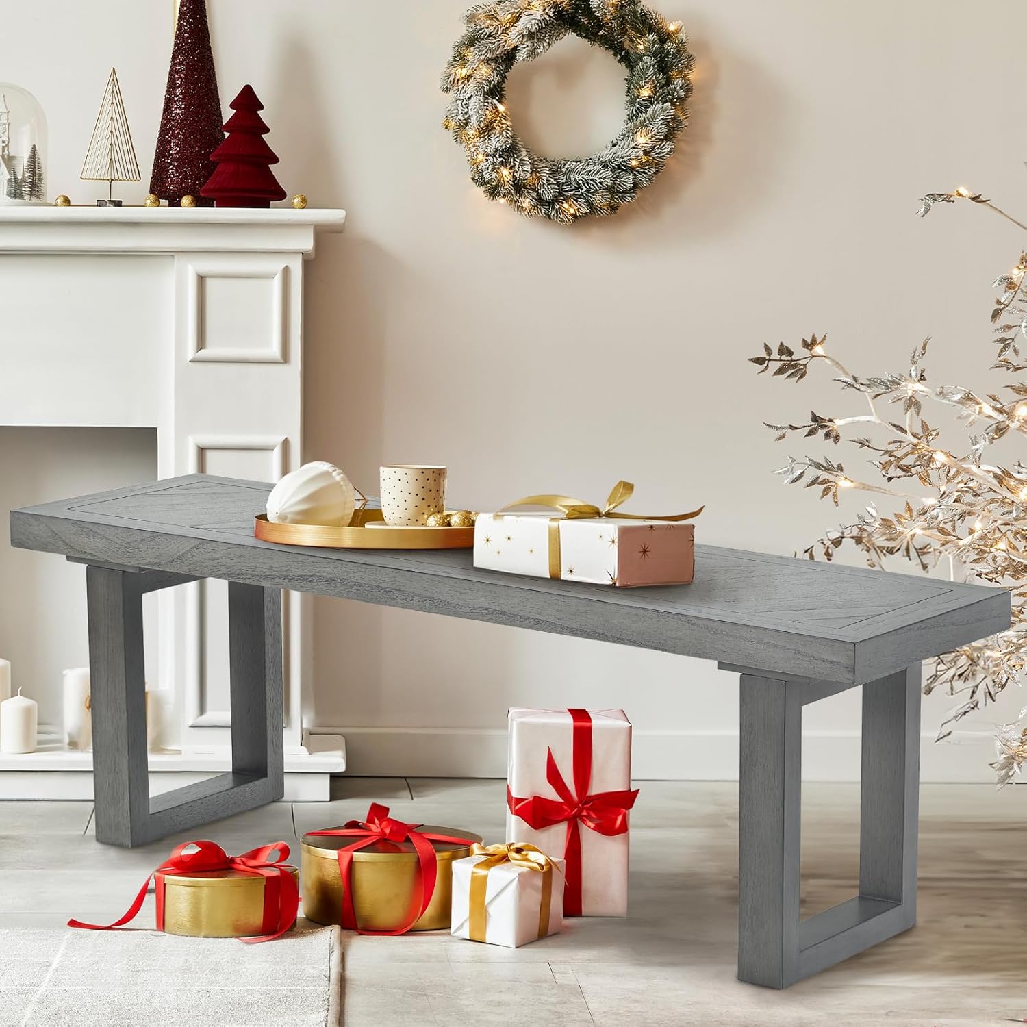 Amazon.com - COLAMY Dining Bench, 48 Inch Wood Entryway Bench for ...
