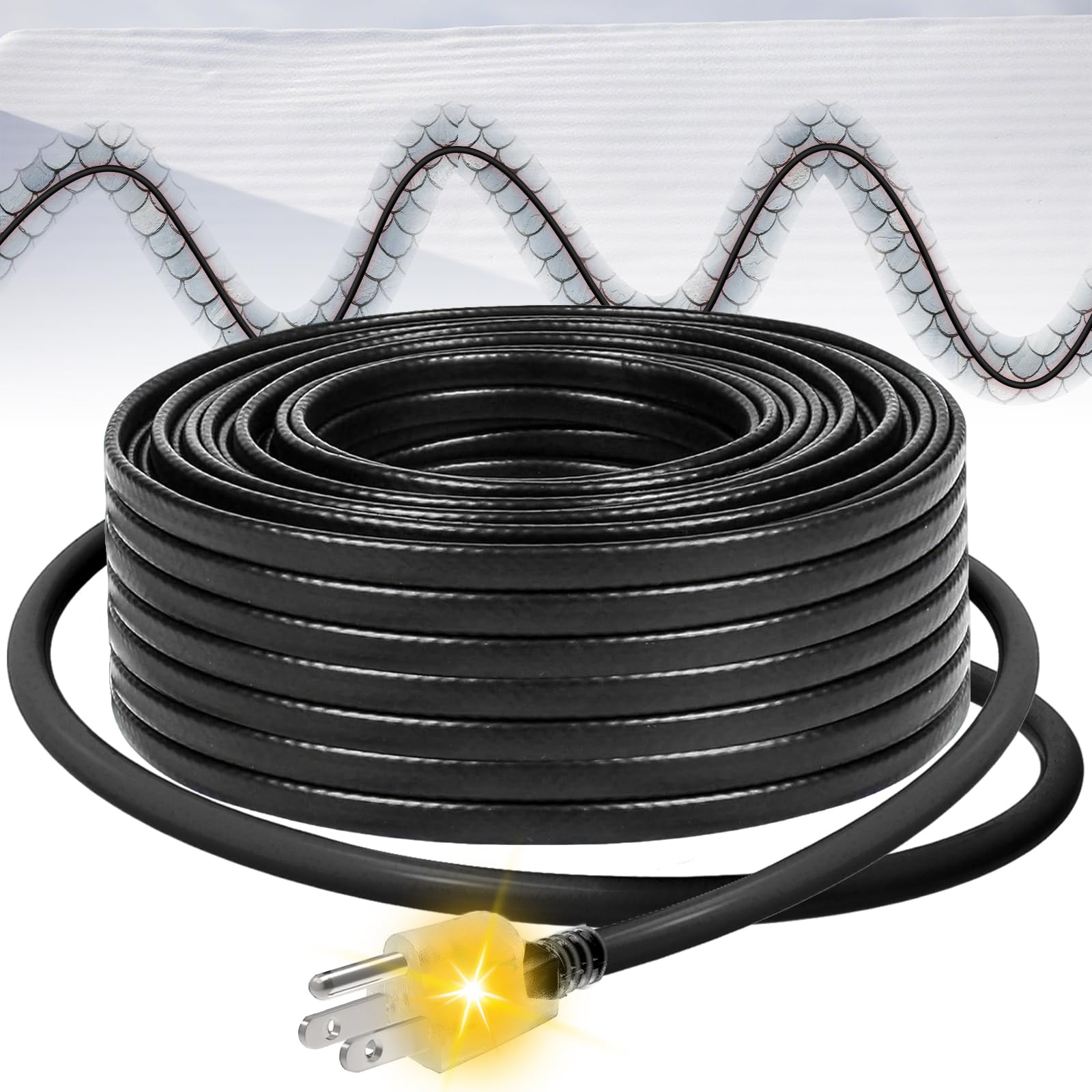 Snapklik.com : MAXKOSKO Gutter Heater For Roof Snow Melting, Self ...