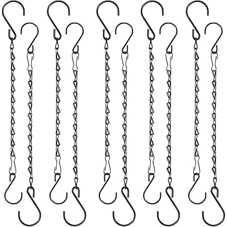 Amazon.com: HEDGBOBO Hanging Chains with S Hooks, 10 Pack 21 Inch Black ...