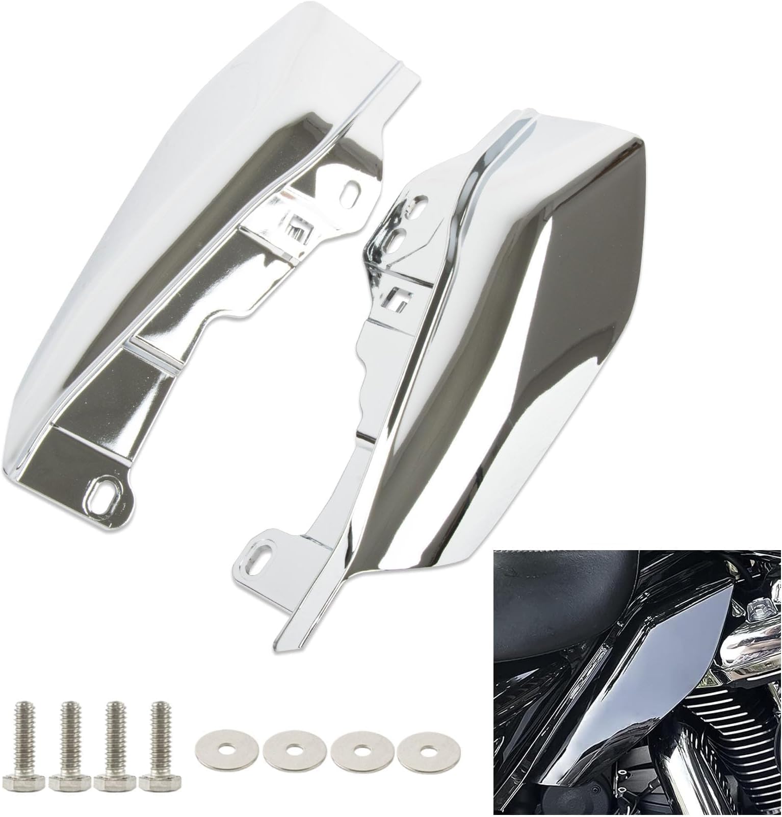 Amazon.com: PSLER Chrome Mid Frame Heat Air Deflector Sets - 2 Pieces ...