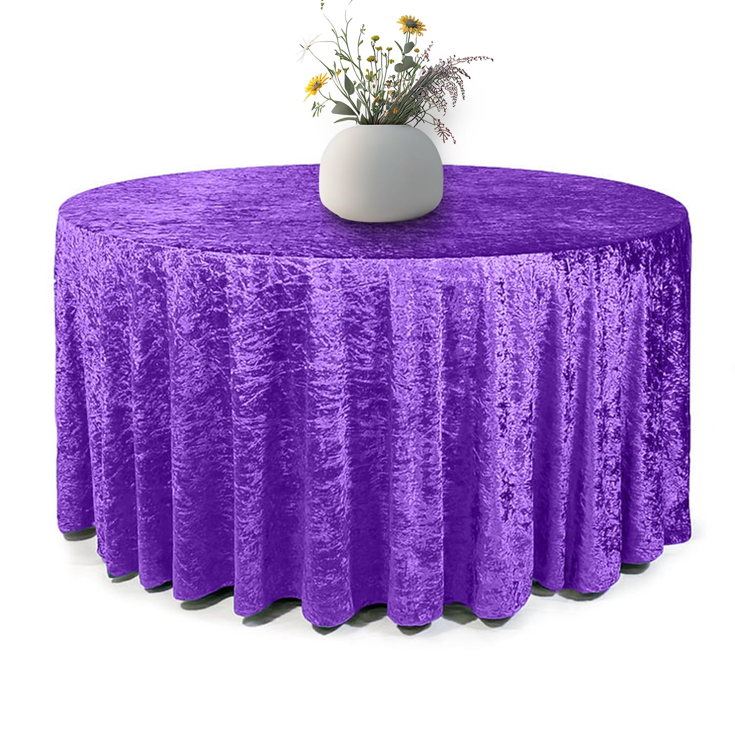 Elegant Event Essentials - Round Crushed Velvet Table Cover - Table ...
