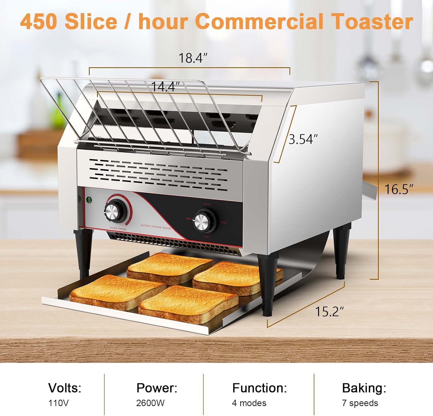 conveyor toaster 450 slices/hour, 14.4in opening width conveyor toaster ...