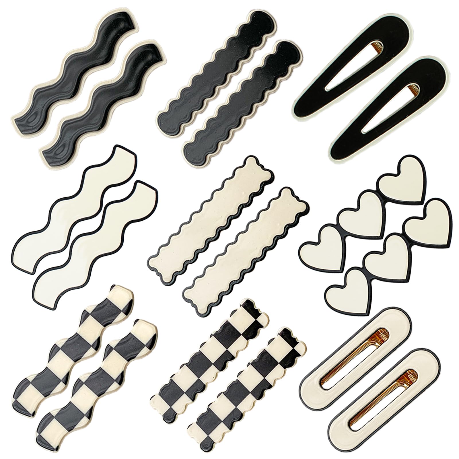 Amazon.com : SHEHARUHI 18 PCS Acrylic Cute Checker Hair Clips, Simple ...