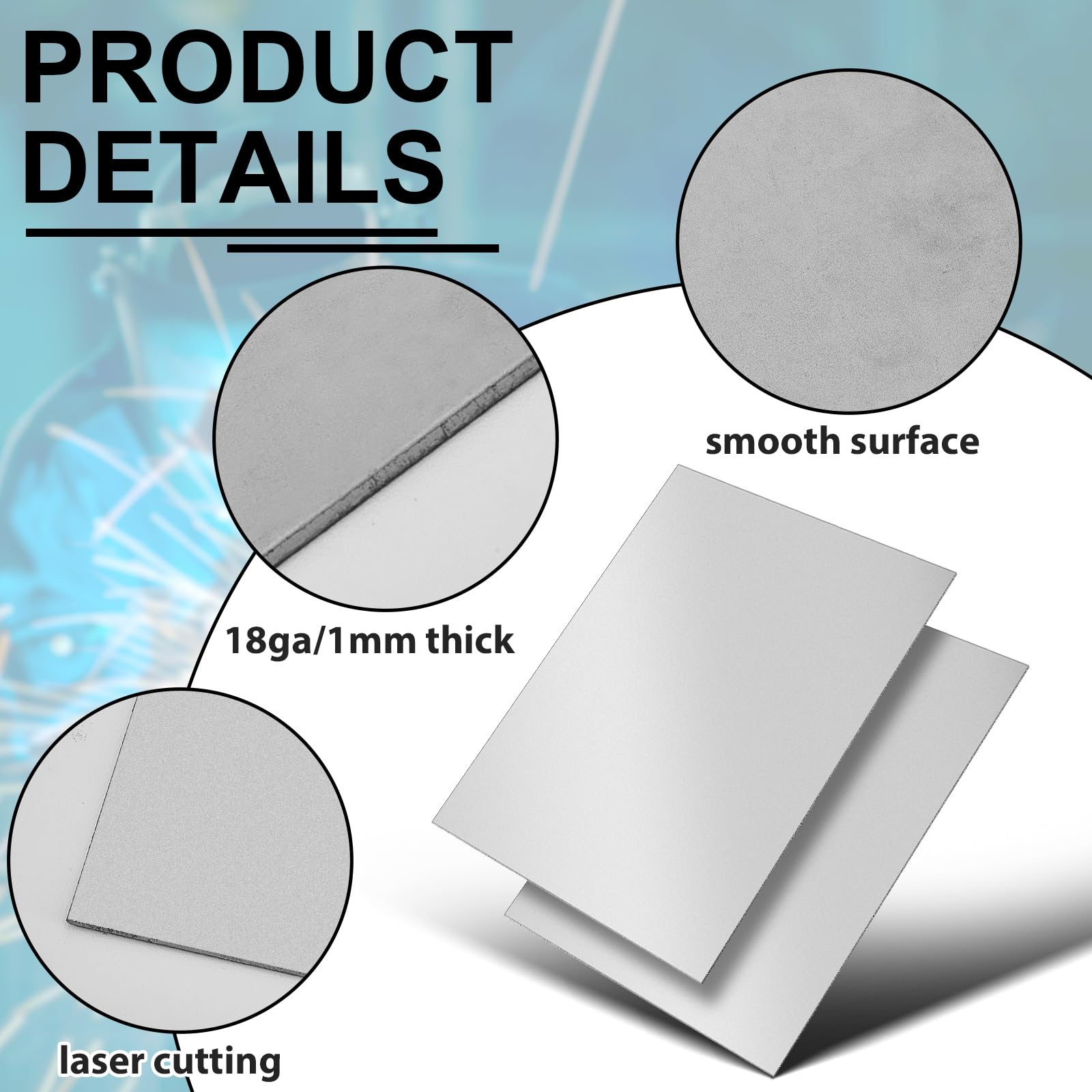 Snapklik.com : 2 Pcs 18 Gauge Metal Plate 18 X 12 Inch Mild Cold Rolled ...