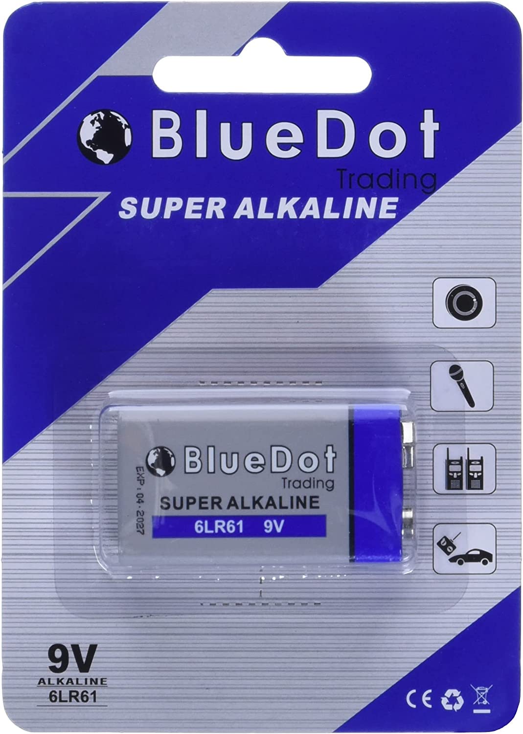 Amazon.com: BlueDot Trading Heavy Duty 9 Volt Alkaline Batteries for ...