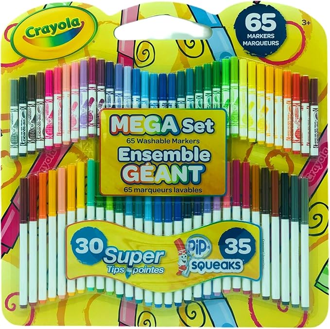 Crayola 65 ct. Mega set 65 marqueurs lavables, 30 marqueurs super ...