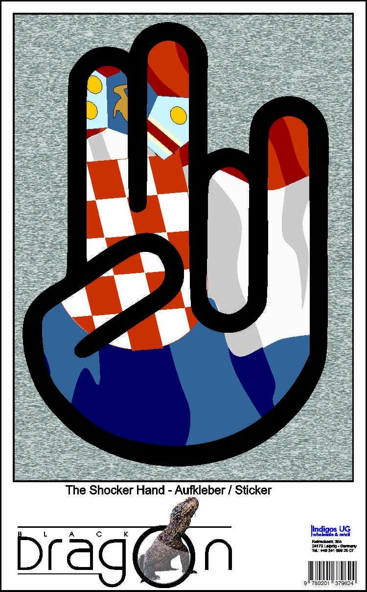 Amazon.com: The Shocker Hand Decal Sticker Phone skin 70x50 mm black ...