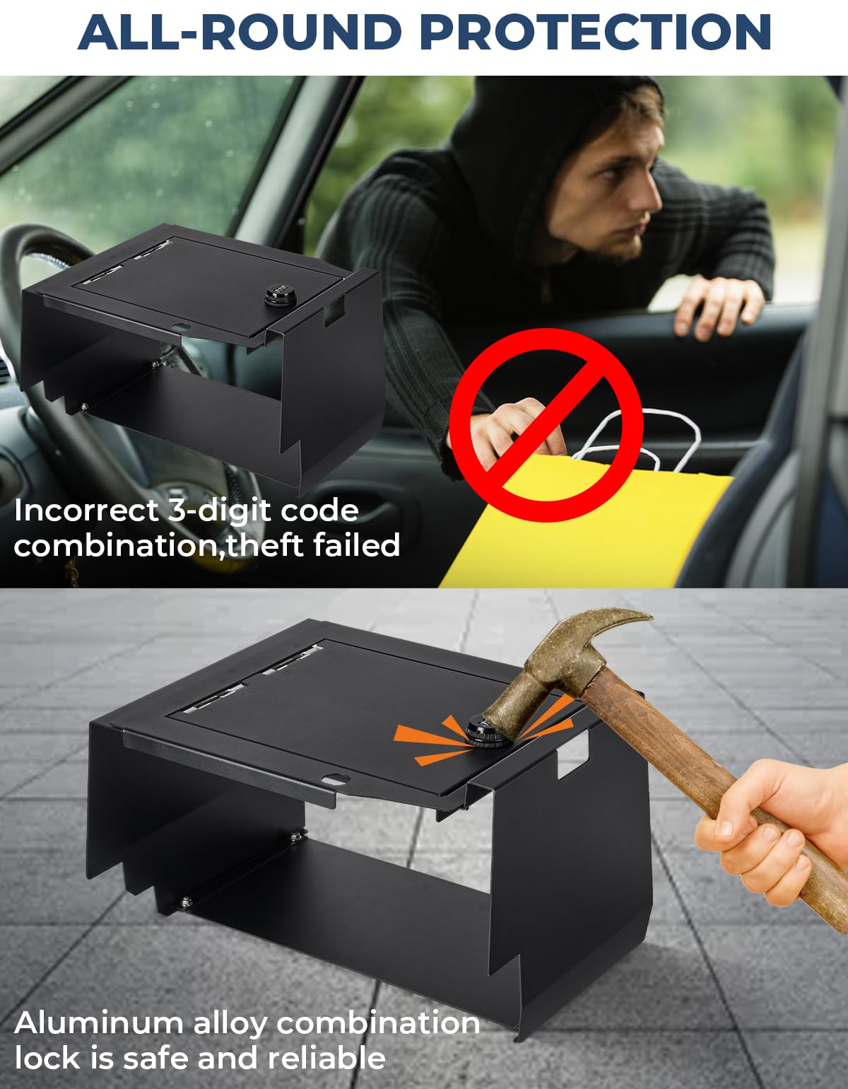 Snapklik.com : ISSYAUTO Center Console Safe Lock Box Compatible