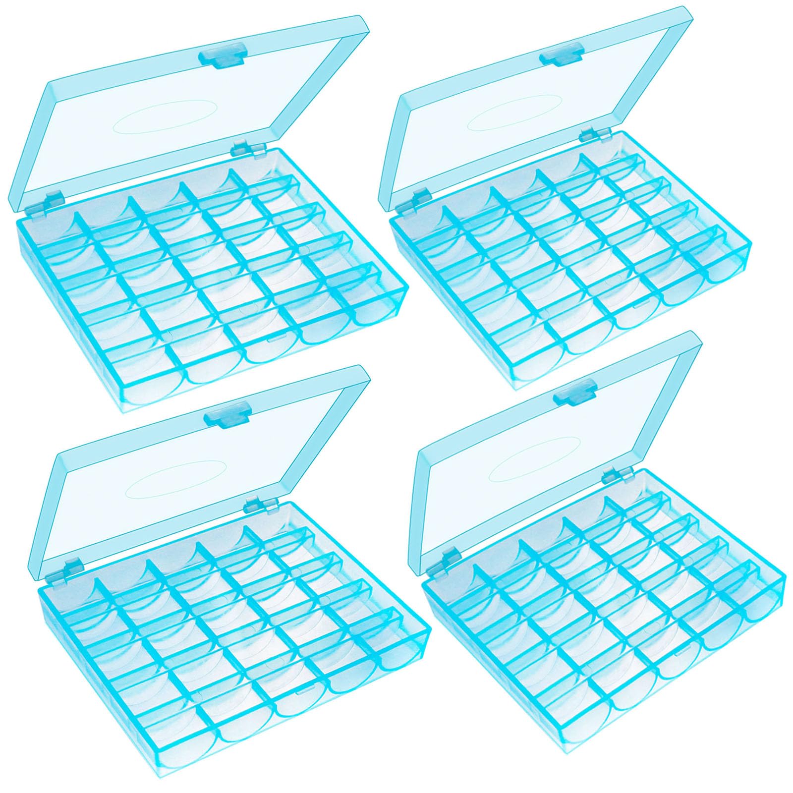 Amazon.com: Fbshicung Bobbin Box,Machine Bobbin Organizer Plastic Case ...
