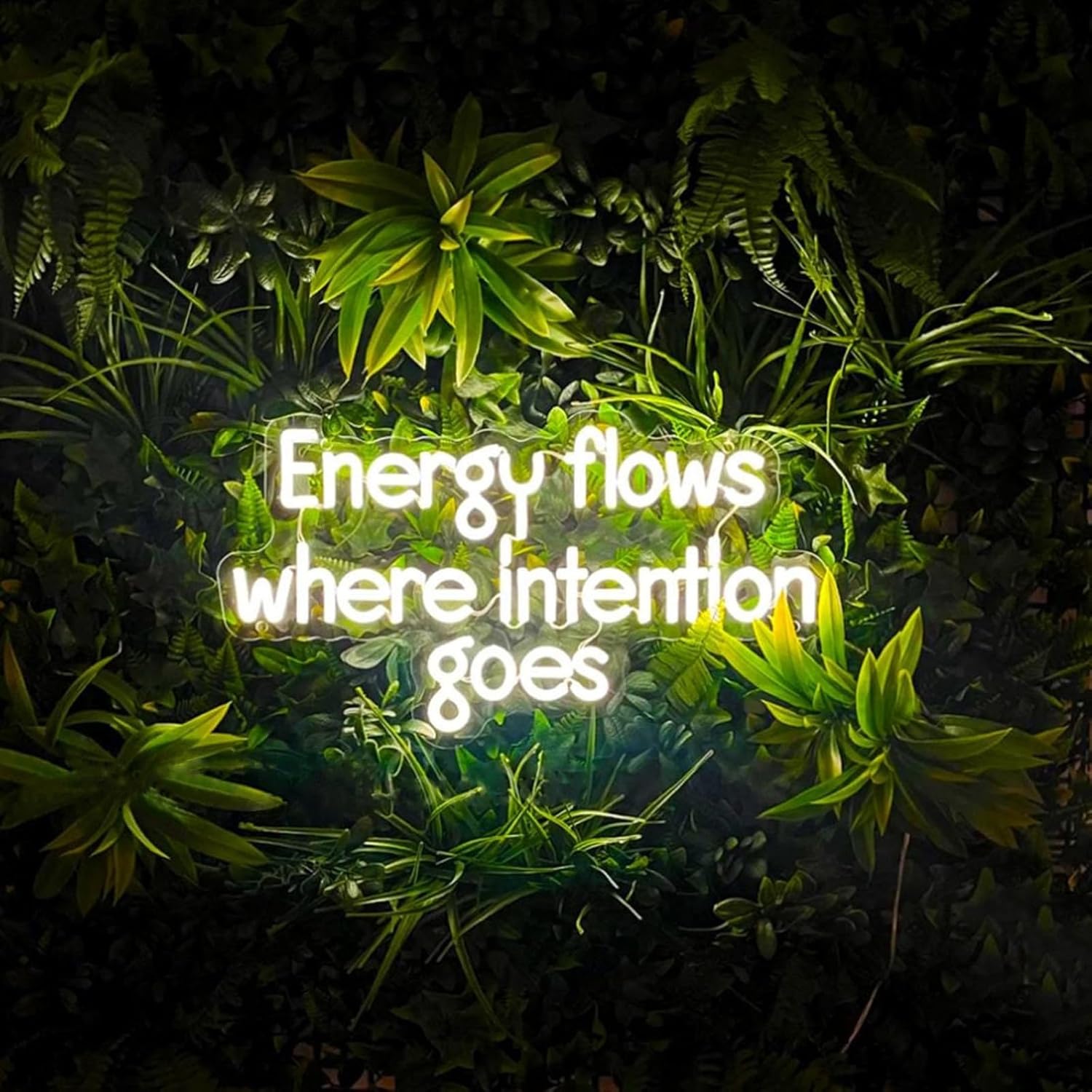 Amazon.com : Custom Energy Flows Where Intention Goes Neon Sign ...