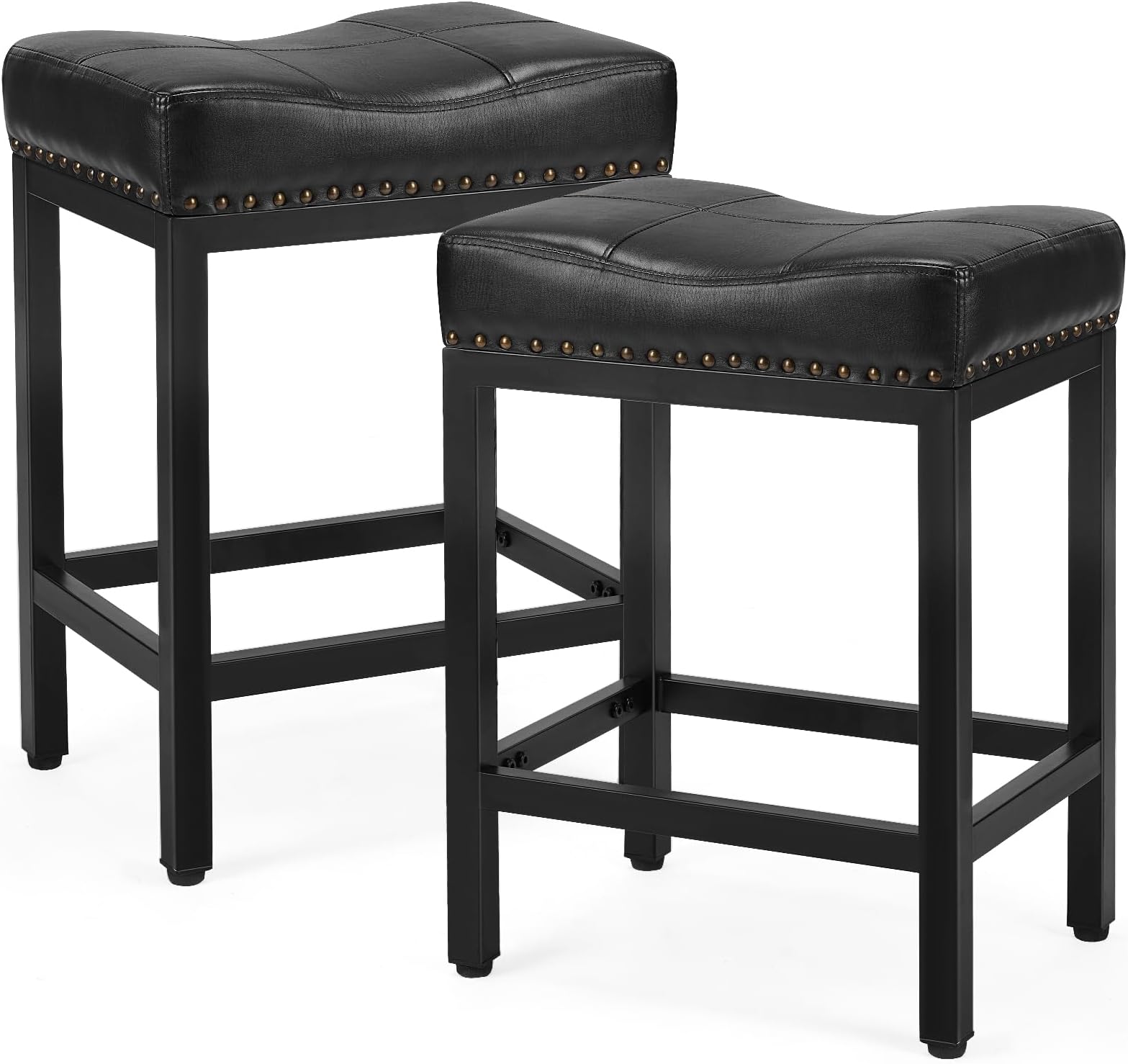 Amazon.com: DUMOS Bar Stools Set of 2, 24 inch Counter Height Saddle ...