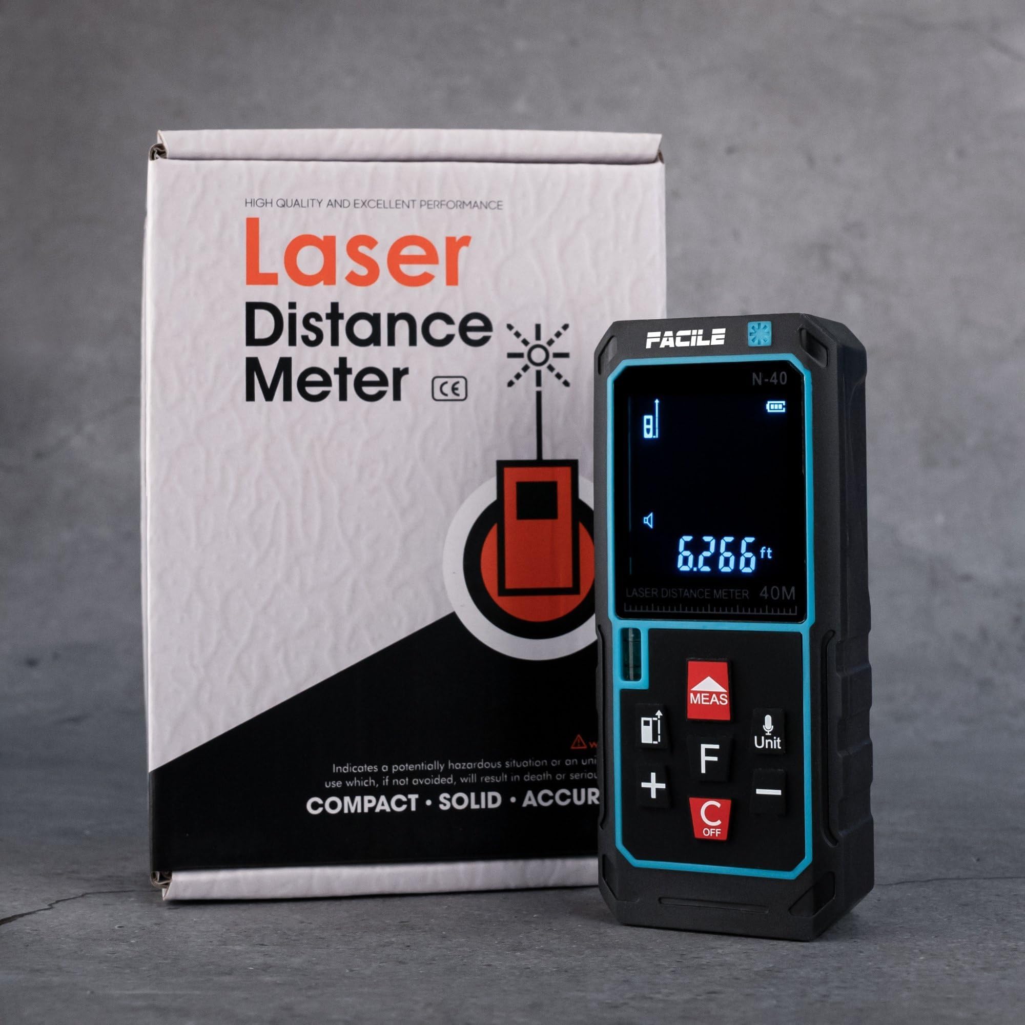 Facile - Laser Measuring Device/Tool - 132Ft/40M Laser Distance Meter ...