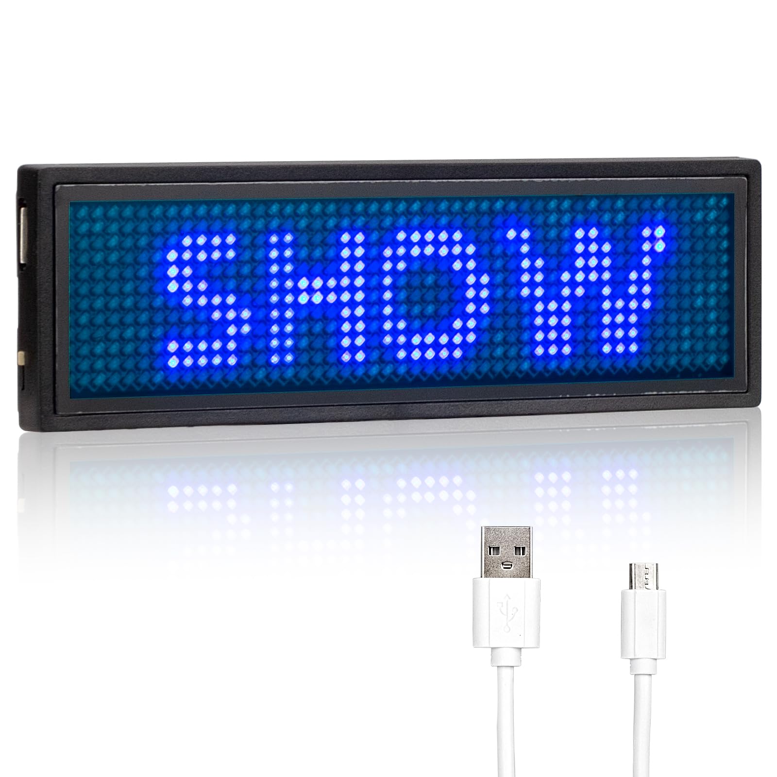 Bluetooth Led Name Tag Wireless Rechargeable Led Badge Scrolling ...