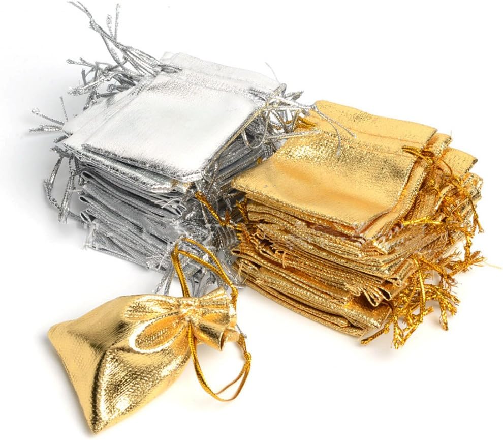 Amazon.com: Wudygirl 100 PCS 3.54X4.72 inches Drawstring Satin Bags ...