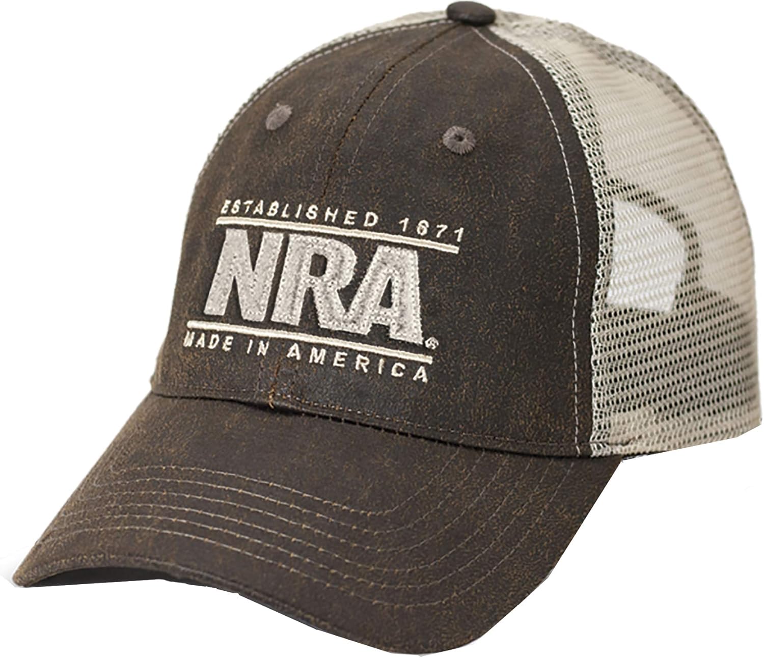 NRA Trucker Hat Baseball Cap for Men, Oil Cloth Logo Gun Hat with Mesh ...