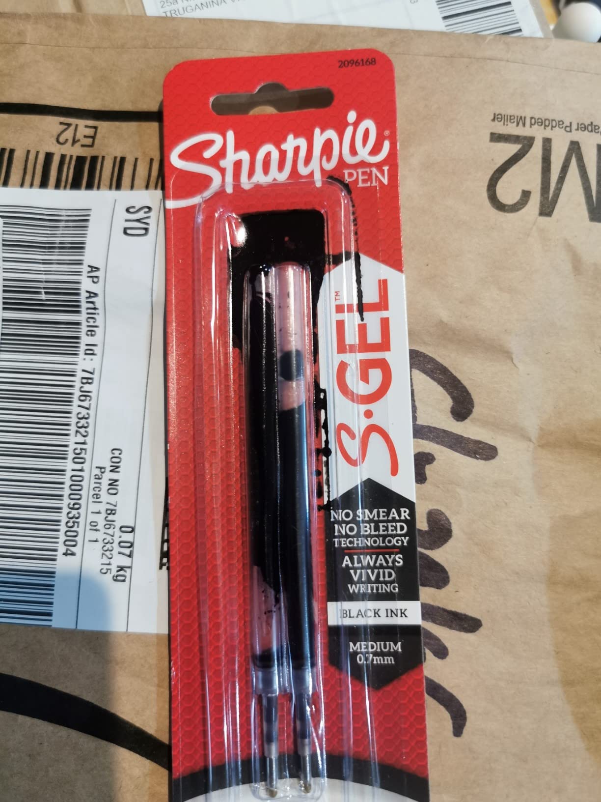 Sharpie Gel Refill Pack of 2, Black (Box of 6): Gel Ink Rollerball Pens ...