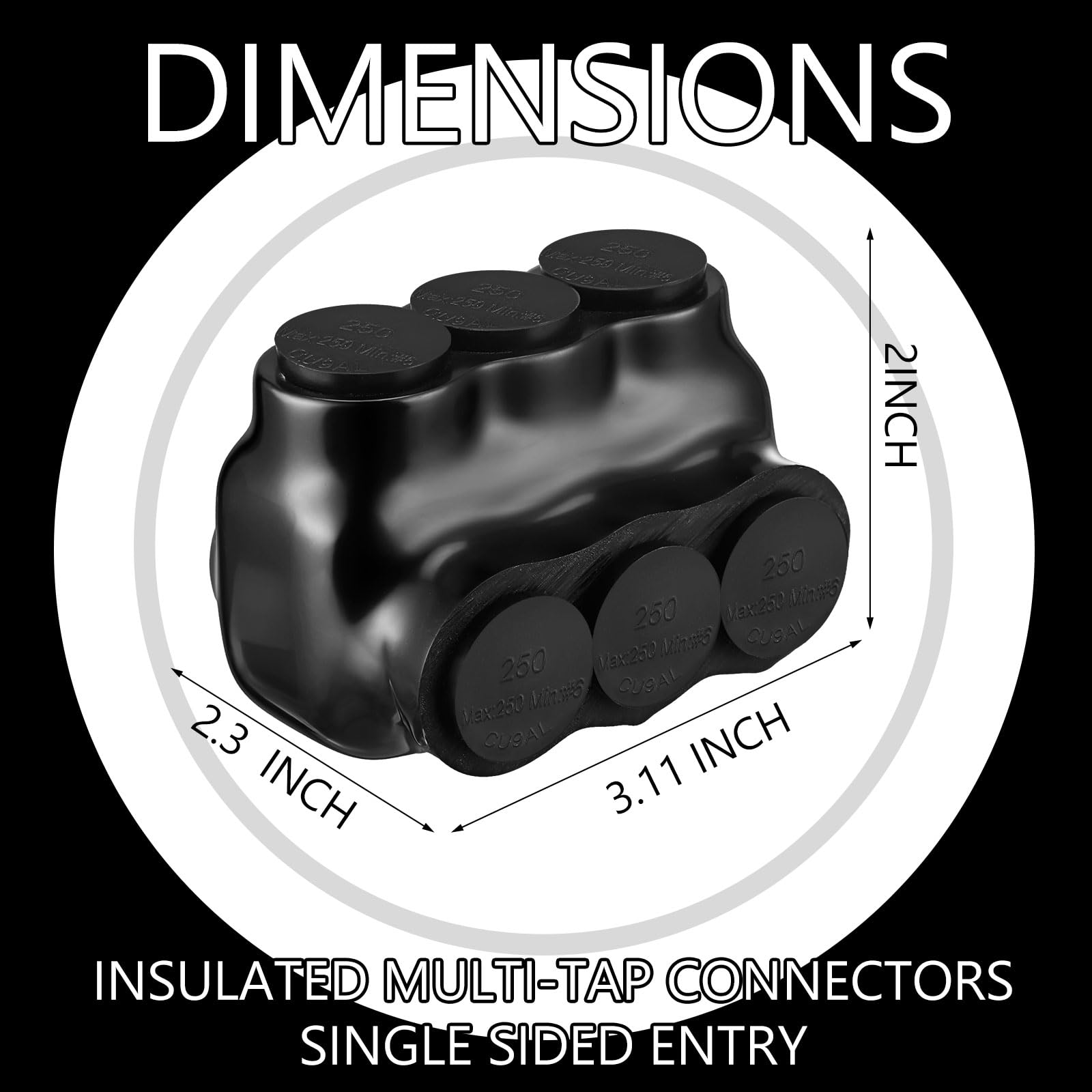 Snapklik.com : Kanayu 3 Pack Multi Cable Connector Black Insulated 3 ...