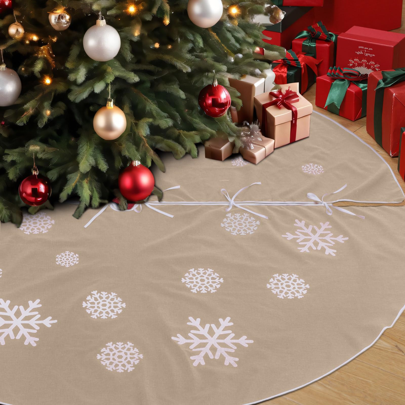 Amazon.com: VercanMonth Large Christmas Tree Skirt, Burlap Tree Skirt ...