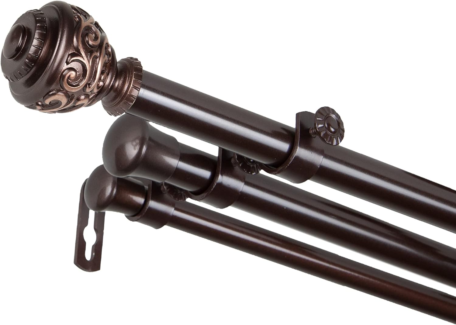 Amazon.com: A&F Rod Decor - Jamila 13/16" Triple Curtain Rod 48-84 inch ...