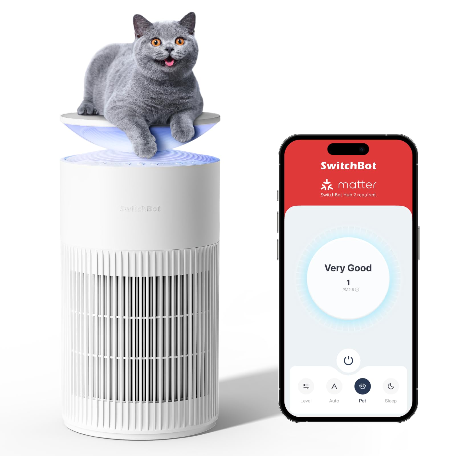 Amazon.com: SwitchBot Air Purifiers for Pet, Up to 1800 ft², H13 HEPA ...