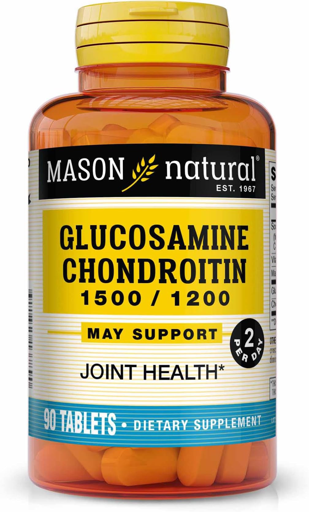 Amazon.com: Mason Natural Glucosamine Chondroitin 1500/1200 3 Per Day ...